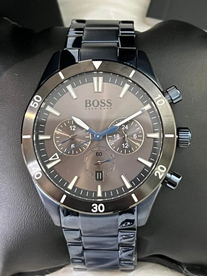 Hugo Boss Men’s Santiago Blue Stainless Steel Watch – Club de Mode